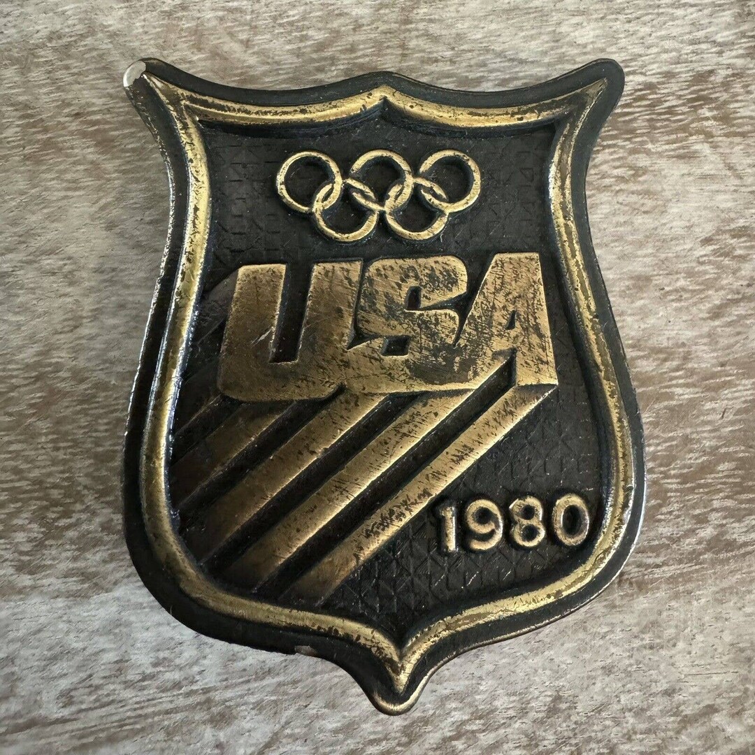 Vintage Olympics USA Team Belt Buckle 1980 Bergamot Brass - Etsy