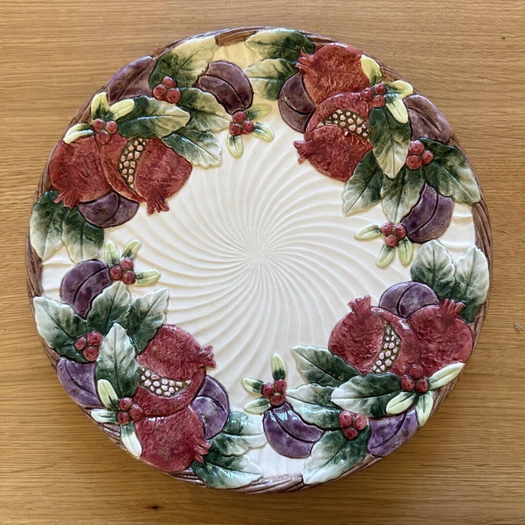 Vintage Fitz & Floyd Winter Fruit Pomegranate Round Platter - Etsy