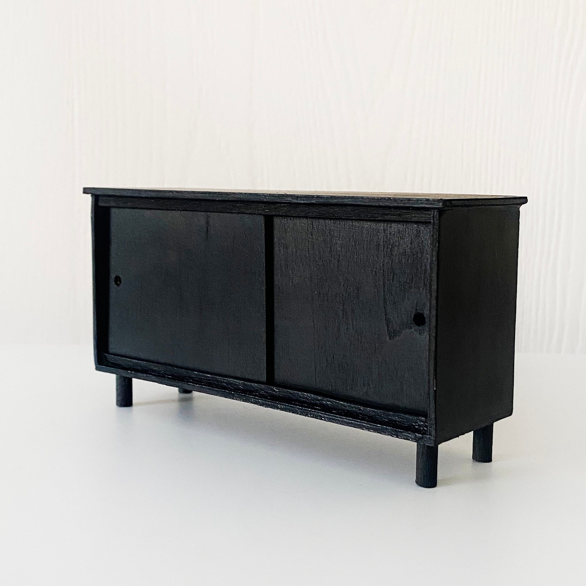 1/12 Scale TV Unit/buffet Cabinet With Sliding Doors, Dollhouse ...