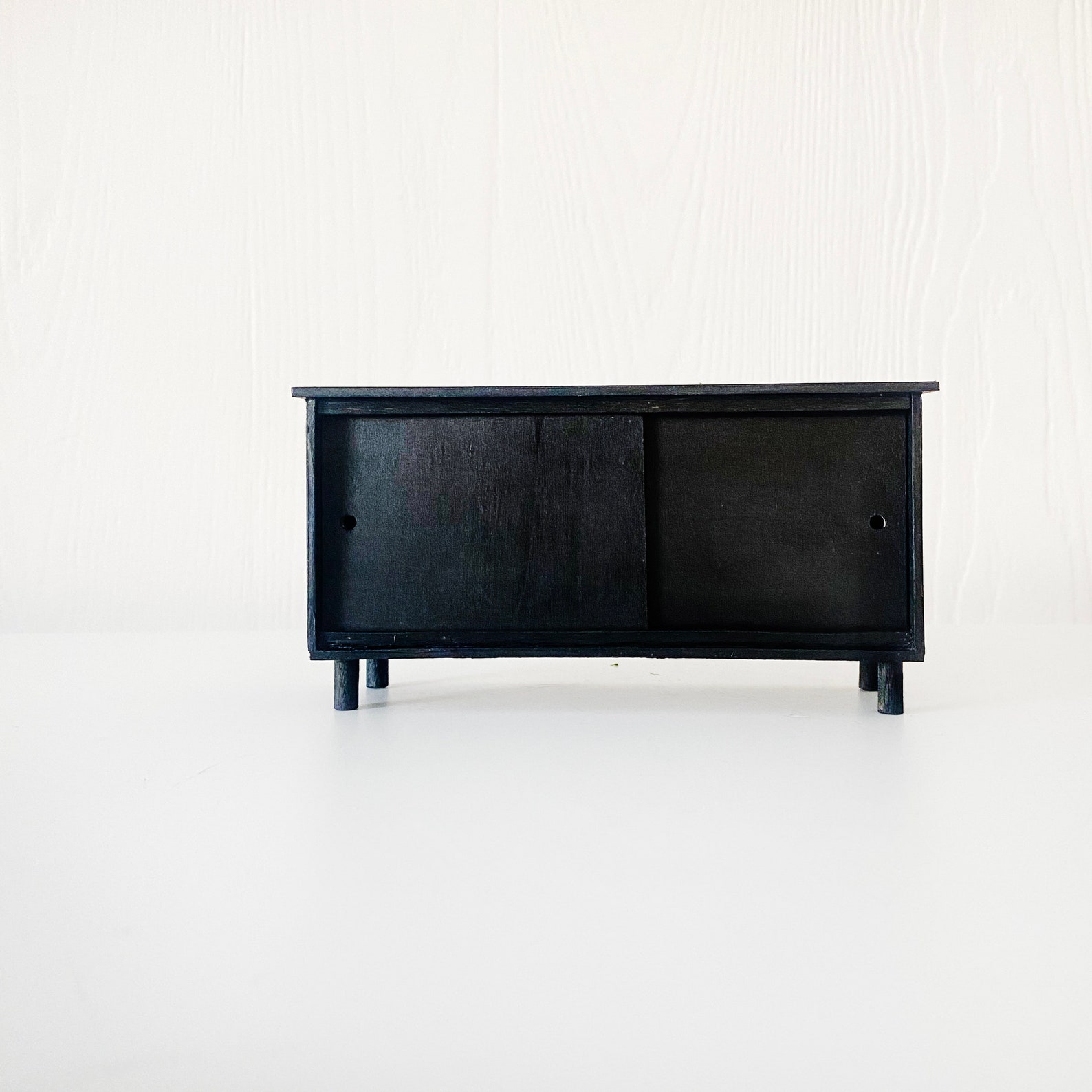 1/12 Scale TV Unit/buffet Cabinet With Sliding Doors, Dollhouse ...