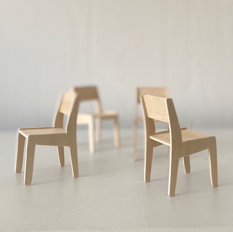 1/12 Scale Dollhouse Miniature Modern Chair - Etsy