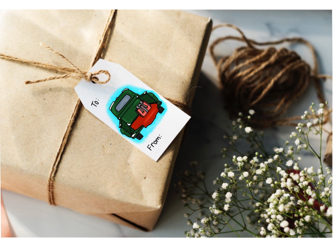 Printable Classic Car Christmas Tags - Etsy