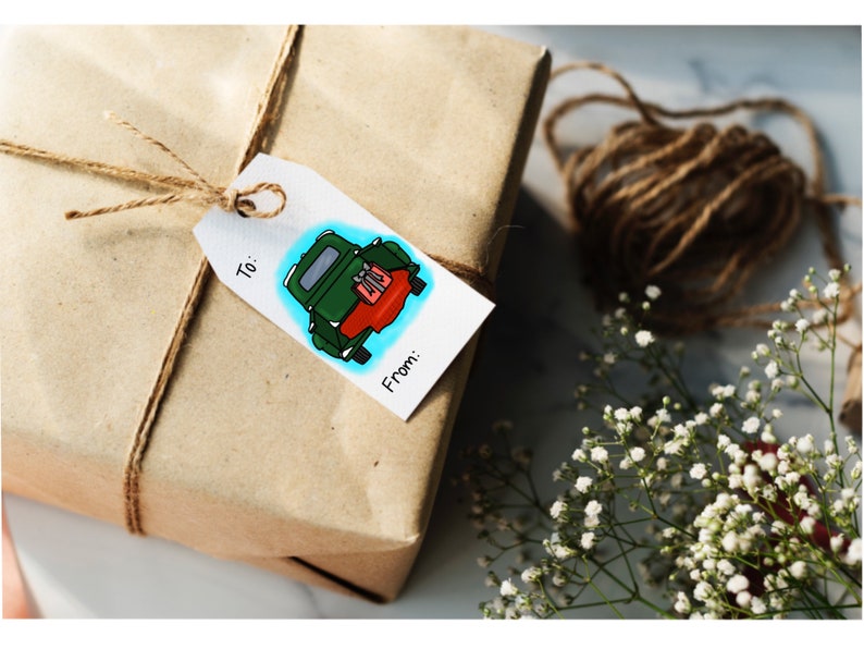 Printable Classic Car Christmas Tags - Etsy