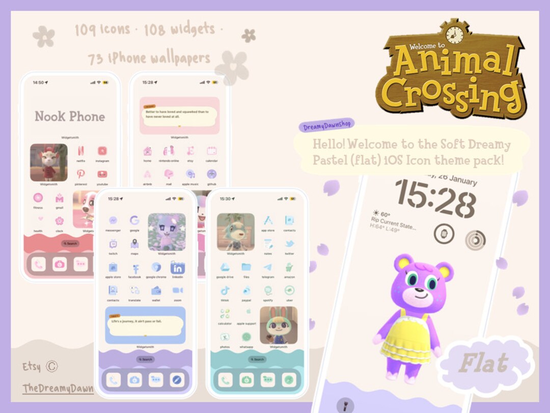 Cute Soft Dreamy Pastel Animal Crossing Ios Icons | Widgets ...