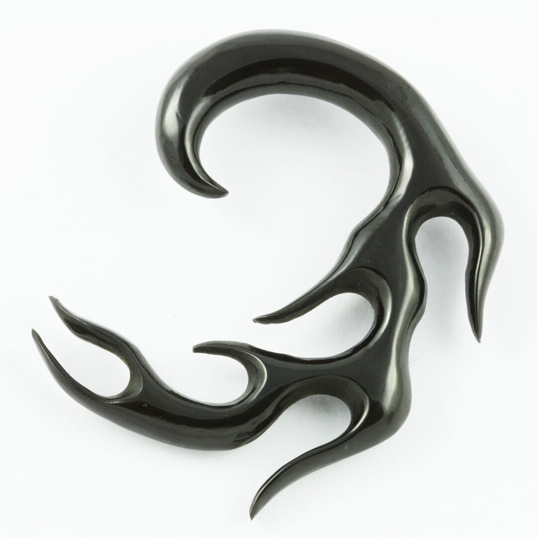 312 One Pair of Organic Buffalo Horn Gauge Earrings With Spirals Tapers ...