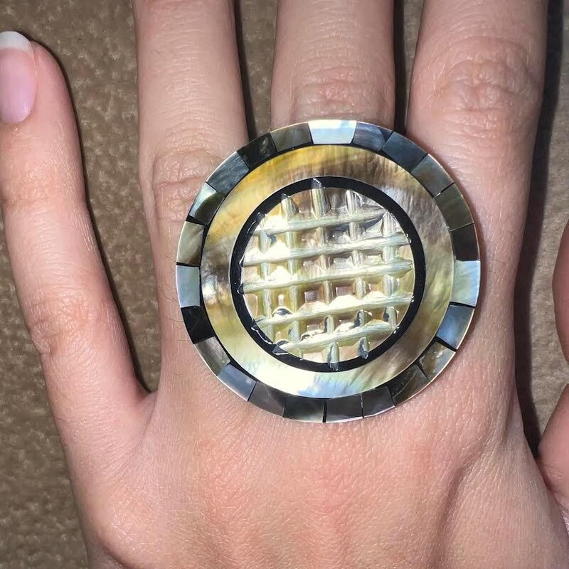 Carved Shell Ring - Etsy