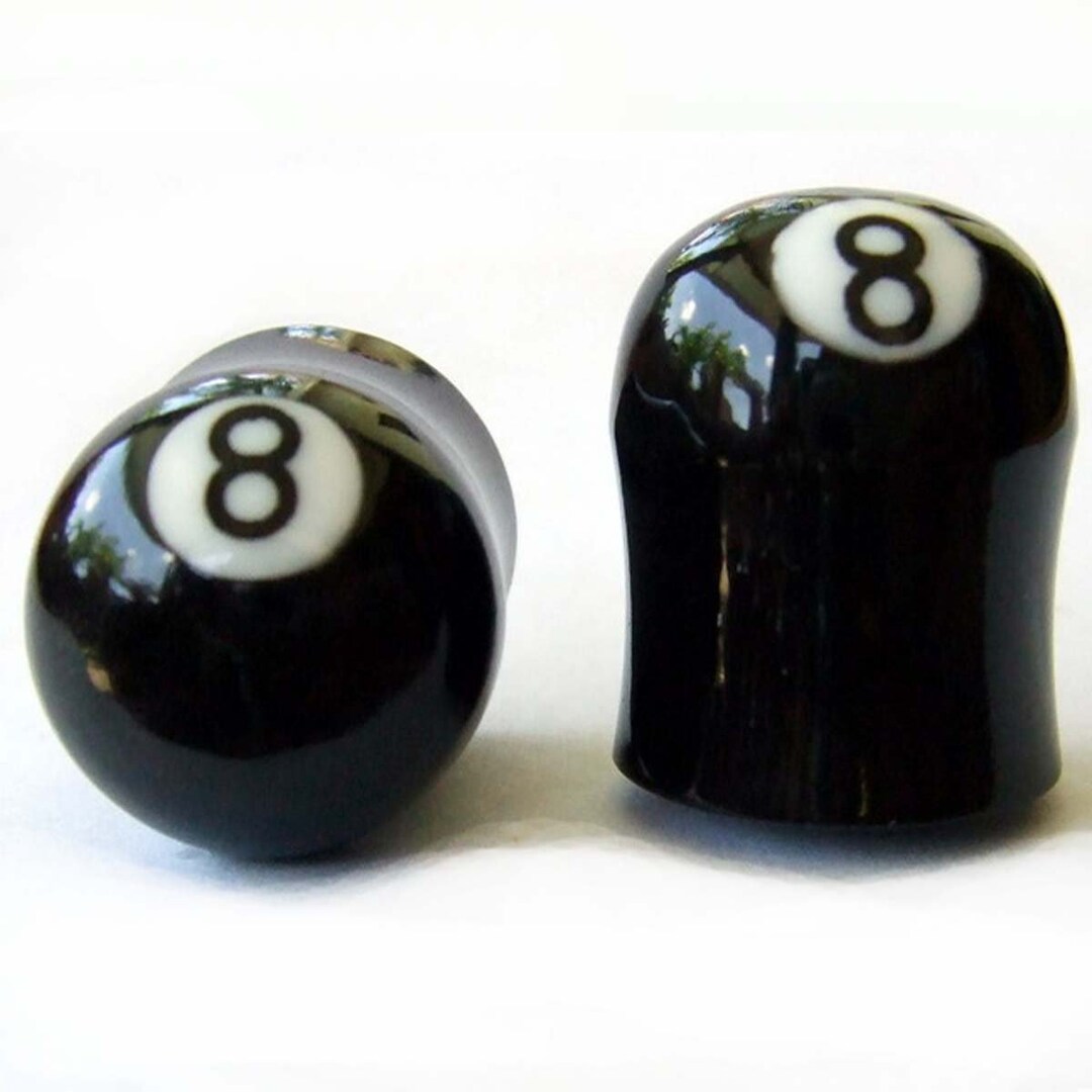 224 A Pair of Unique Organic Buffalo Horn Plugs With Bone Eight 8 Ball ...