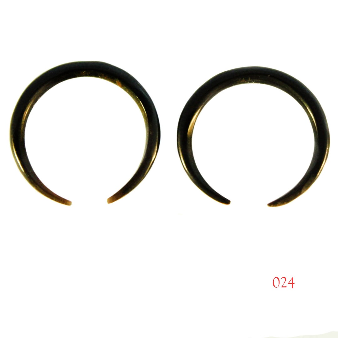 024 Tribal Horn Nose Septum Gauge Pair Carved Piercing Handmade Hook ...