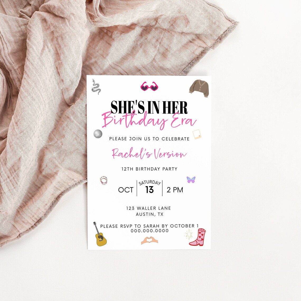 Taylor Eras Birthday Invitation, Birthday Era Invitation, in My ...