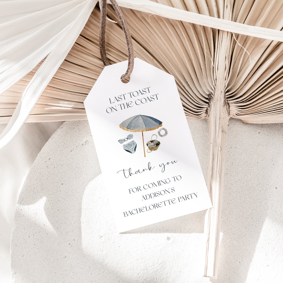 Coastal Bachelorette 30A Party Favor Tag Template, Last Toast on the ...
