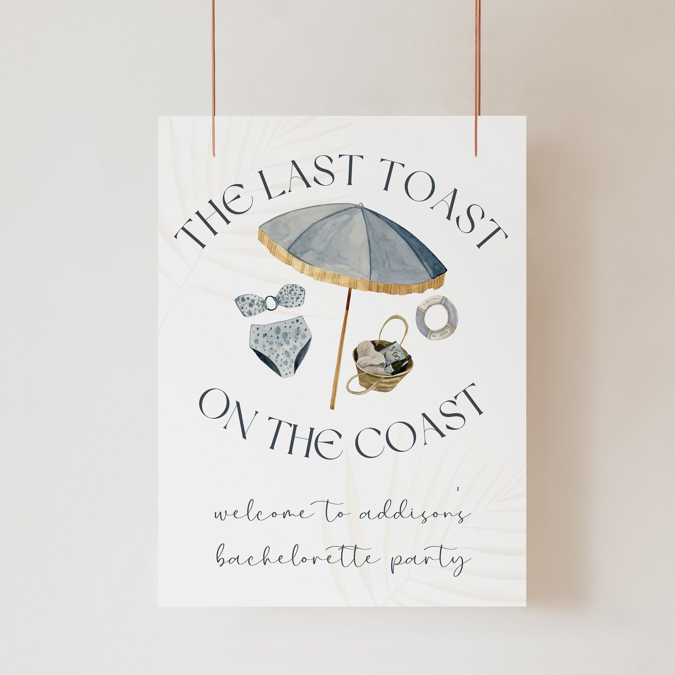Coastal Bachelorette 30A Party Invitation & Itinerary Template, Last ...