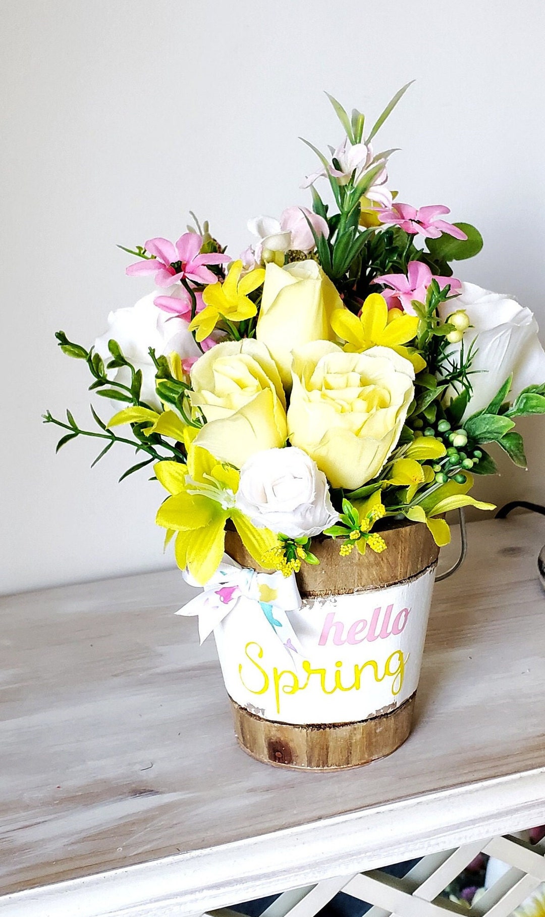 Spring Floral Arrangement Farmhouse Spring Floral - Etsy