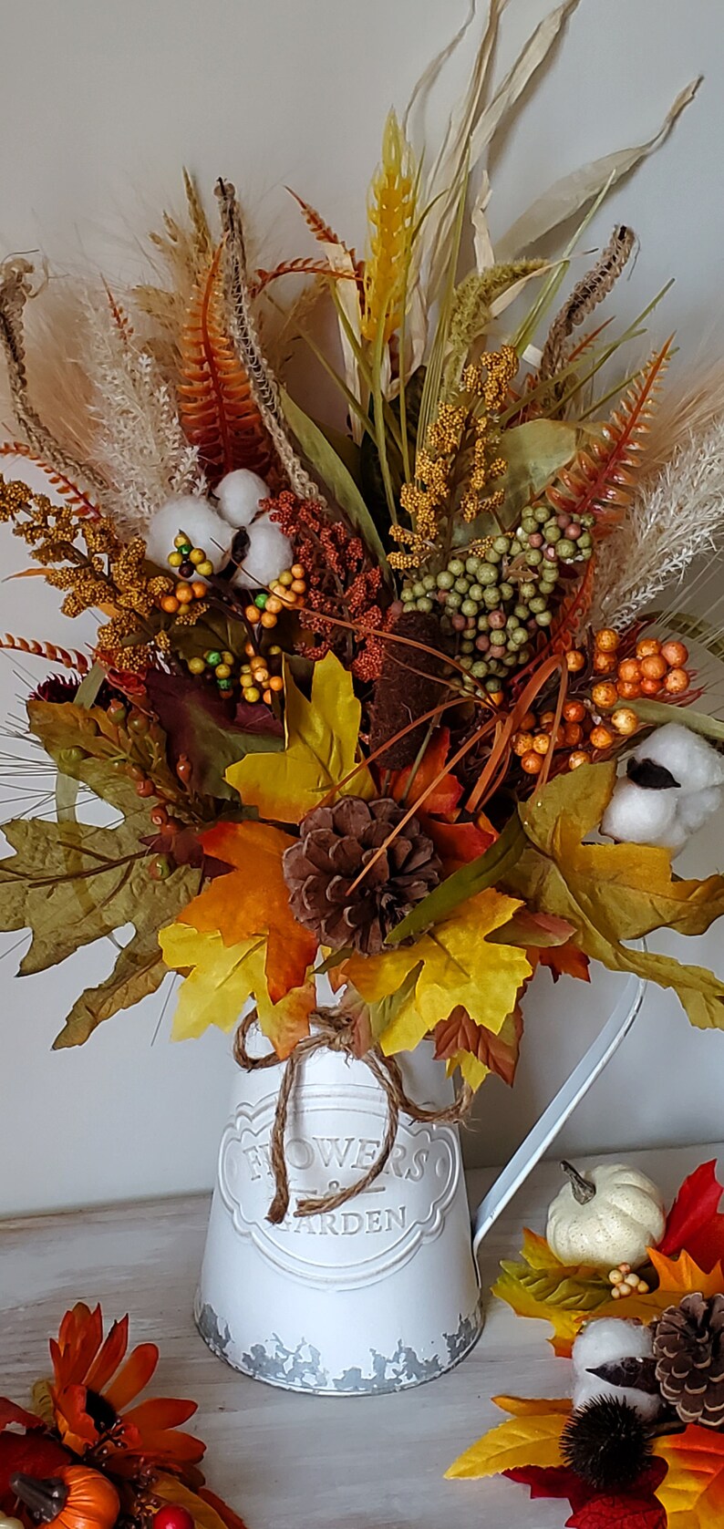 Fall Pumpkin Floral Arrangement Autumn Flower Arrangement - Etsy