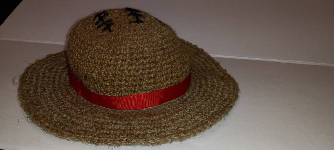 Crochet Luffy Straw Hat. - Etsy Crochet Luffy Straw Hat. - Etsy