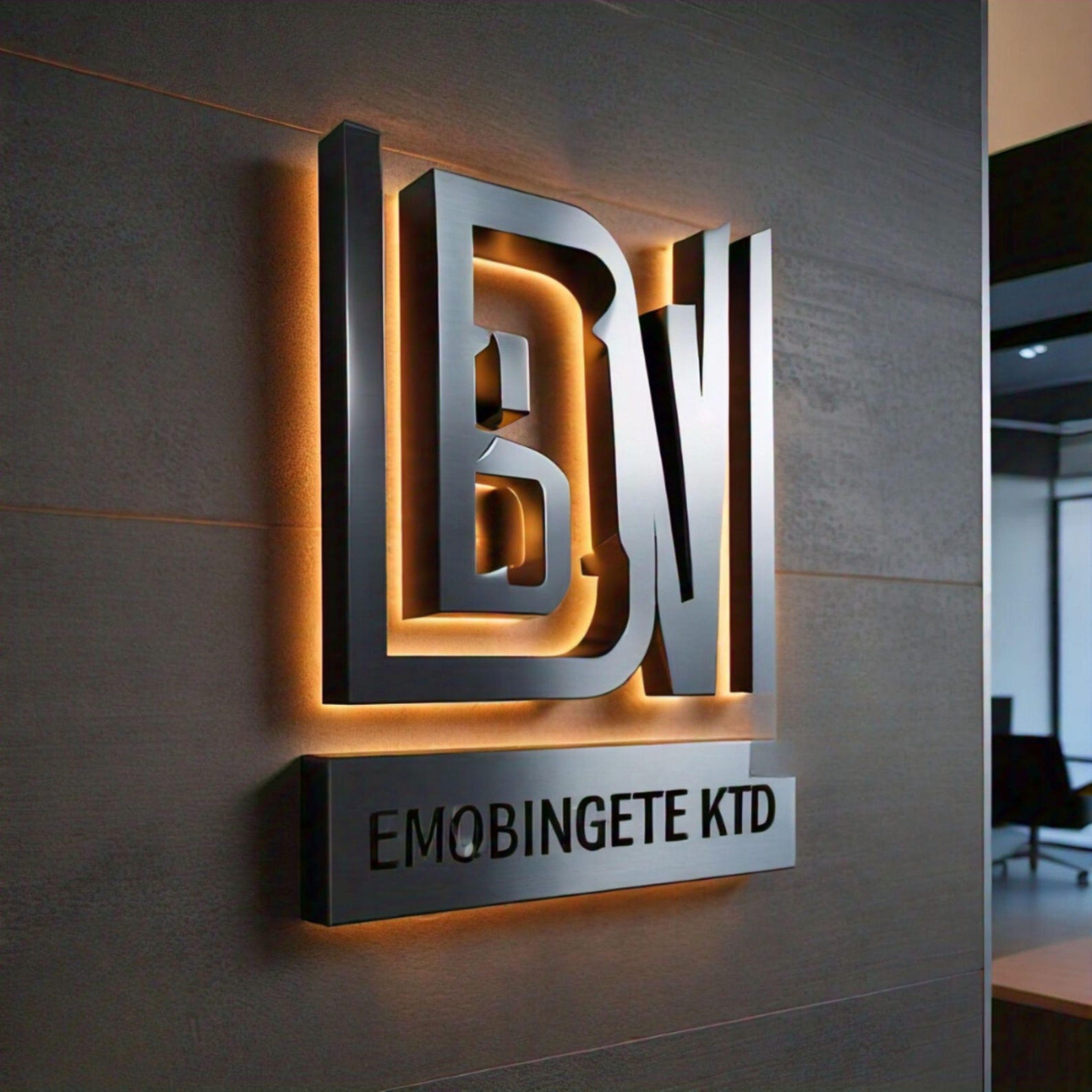 Metal Backlit 3D Business Sign, Stainless Steel Business Sign, 3D ...