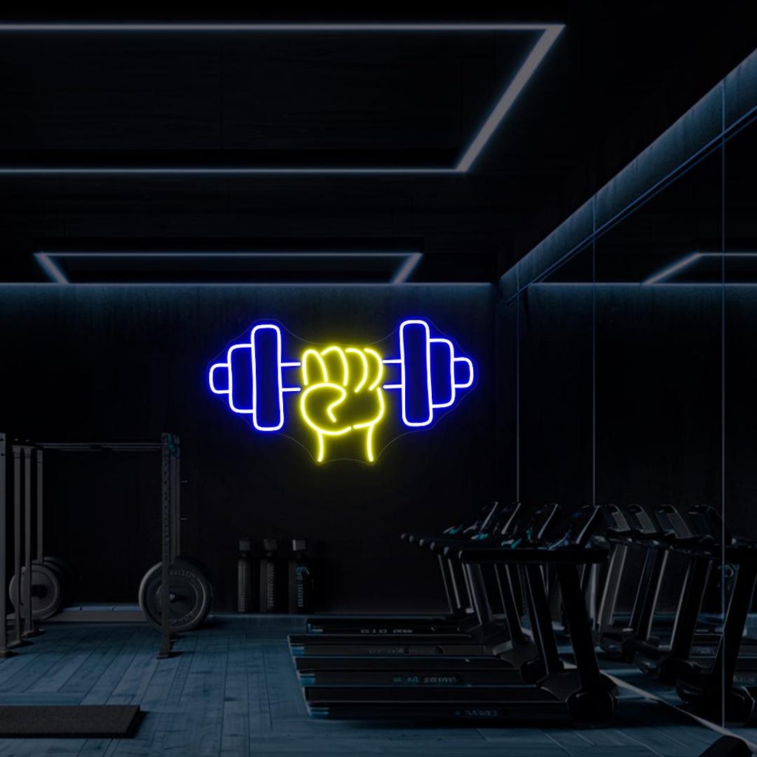 Dumbell Neon Sign | Fitness Neon Sign | Gym Neon Sign | Gym Wall Sign ...