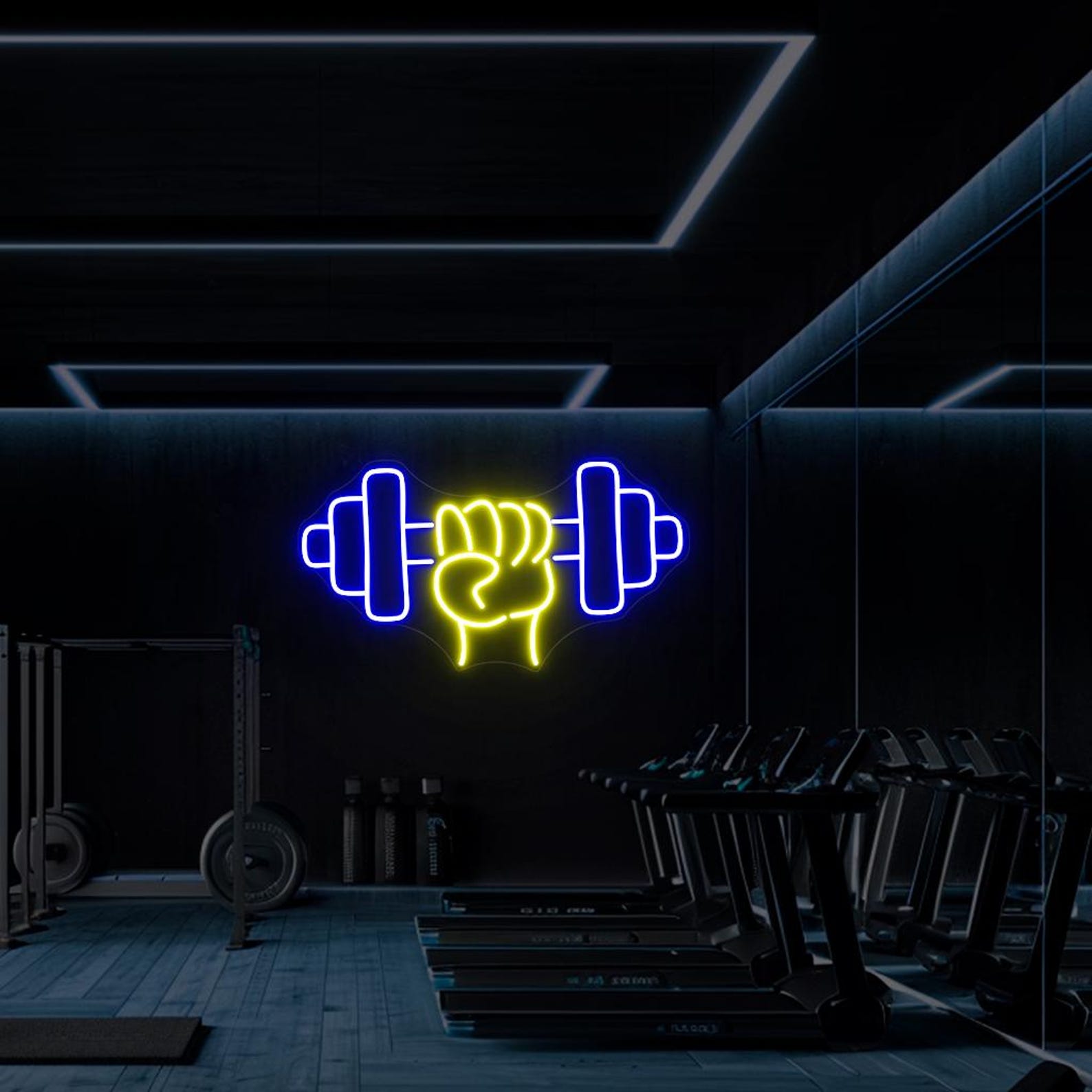 Dumbell Neon Sign Fitness Neon Sign Gym Neon Sign Gym Wall Sign Fitness ...