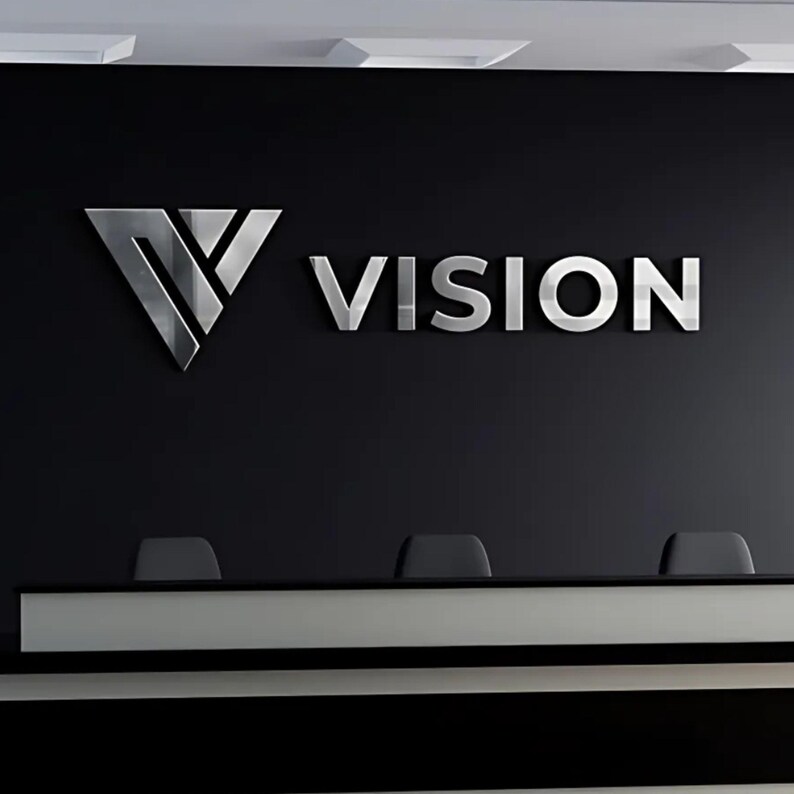 Custom Metal Business Signage, Stainless Steel Sign, Reception Wall ...