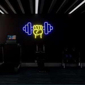 Dumbell Neon Sign | Fitness Neon Sign | Gym Neon Sign | Gym Wall Sign ...