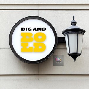 Illuminated Round Lightbox Sign , Store Front Business Logo Sign ...