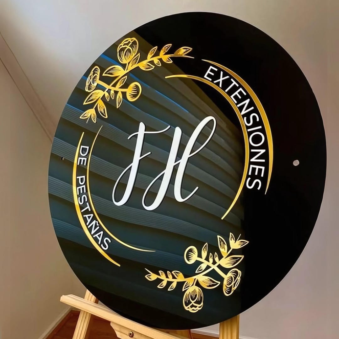 3D Acrylic Custom Round Logo Sign, Custom 3D Acrylic Business Sign ...