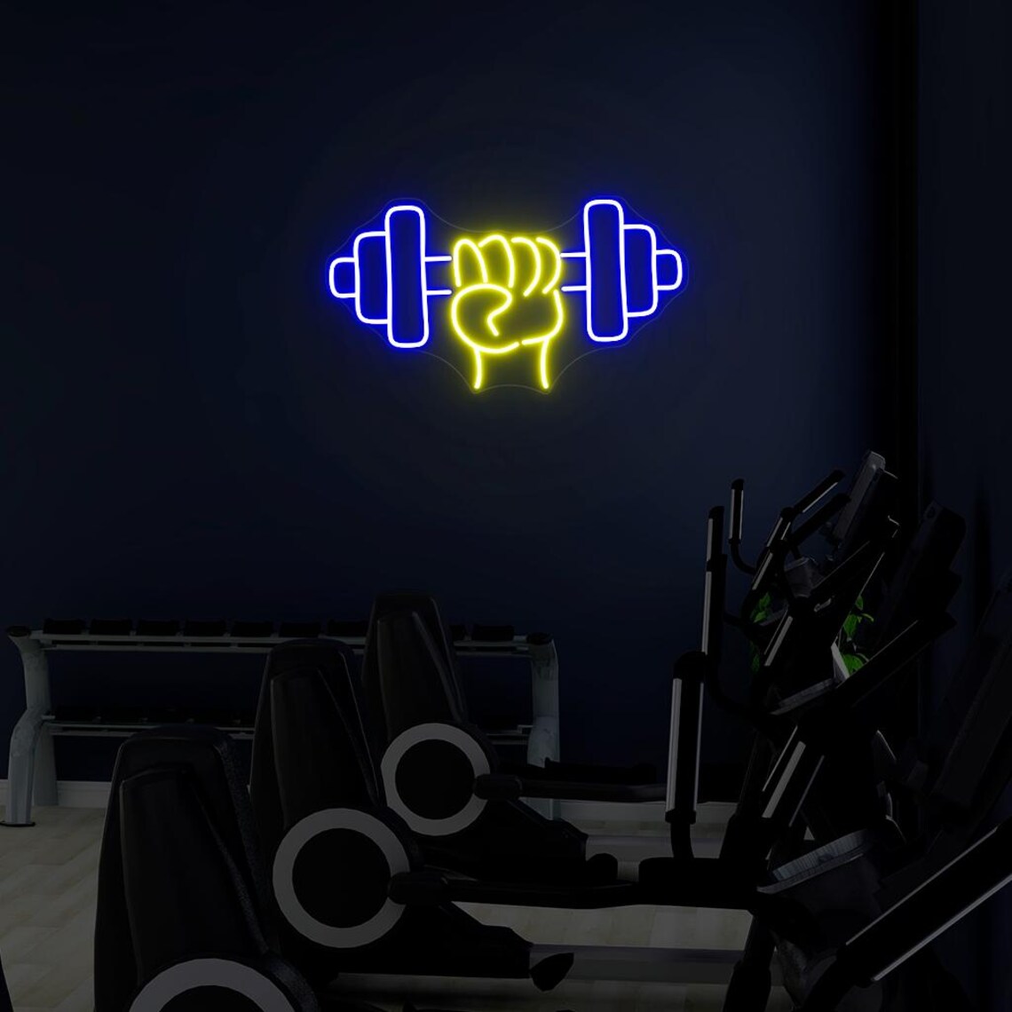 Dumbell Neon Sign Fitness Neon Sign Gym Neon Sign Gym Wall Sign Fitness ...