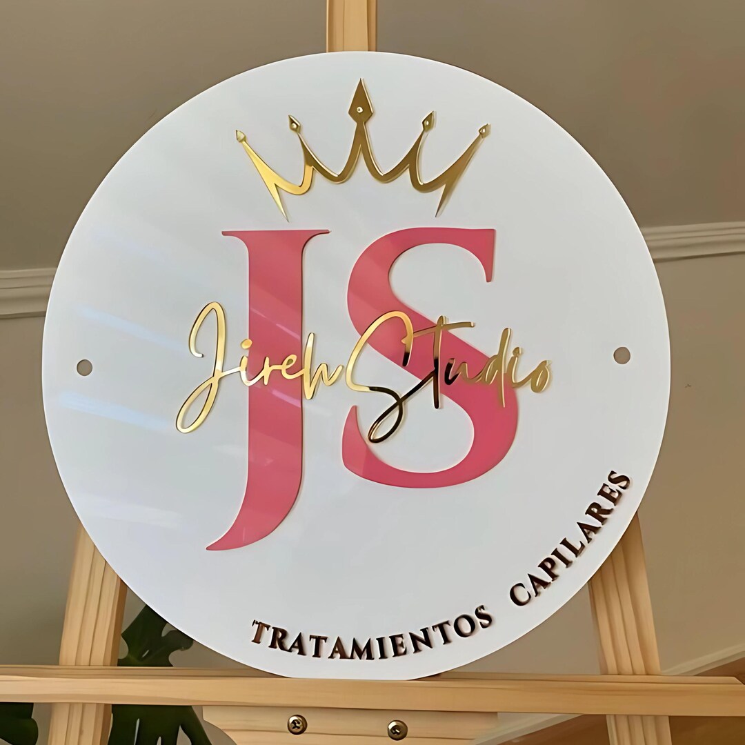 Custom 3D Round Acrylic Business Sign Wall, Round Acrylic Logo Sign ...