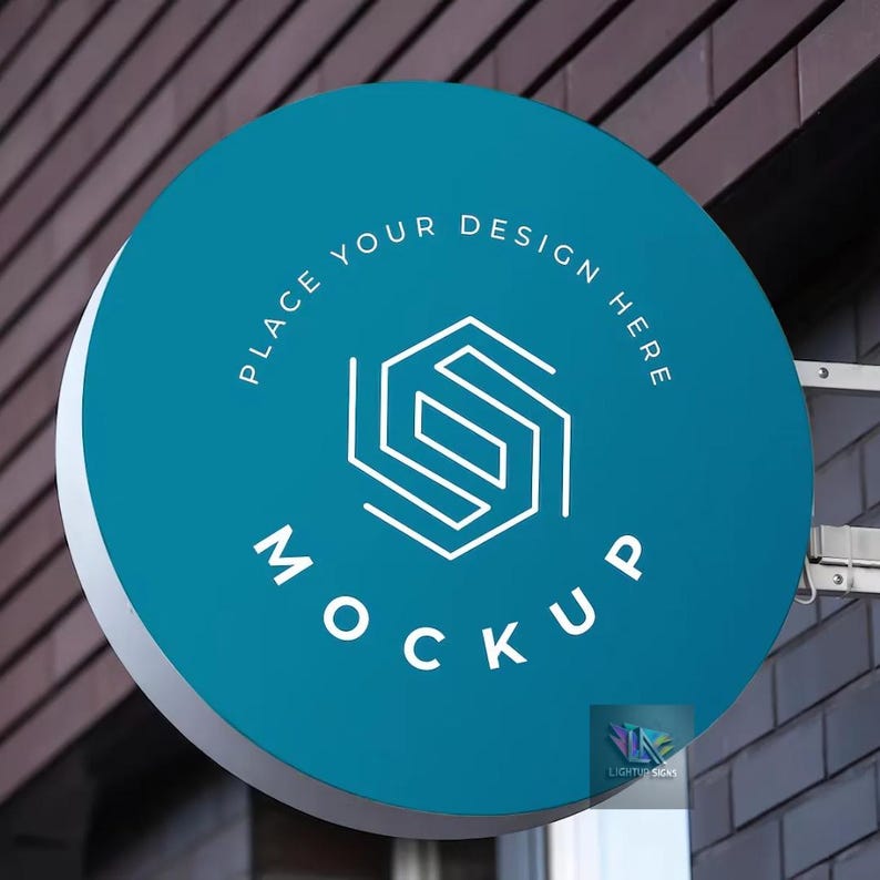 Modern Metal Cafe Blade Sign | Metal Round Hanging Blade Sign | 3D ...