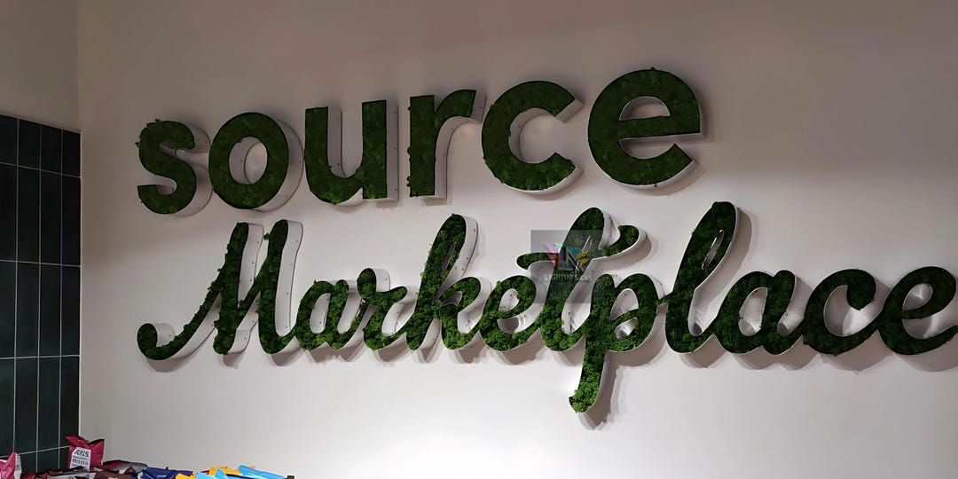 Custom Moss Wall Sign, 3D Moss Logo Sign for Office, Moss Wall Decor ...