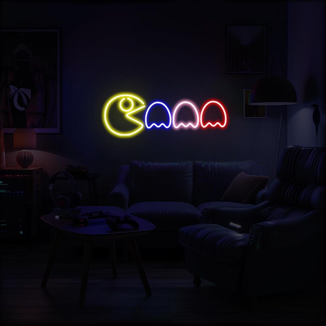 Pac Man Neon Sign Pac Man Neon Light Gaming Neon Sign Game Room Decor ...