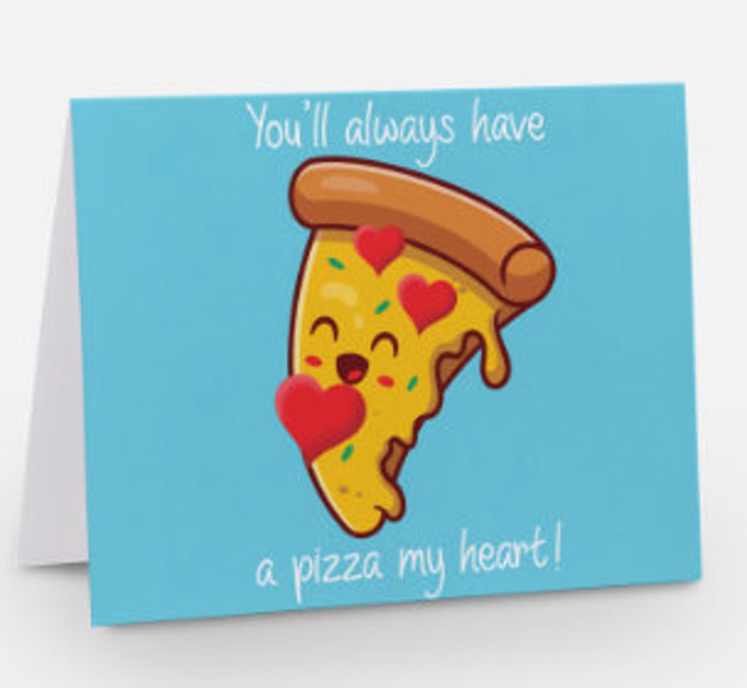 Pizza Valentines Day Card - Etsy