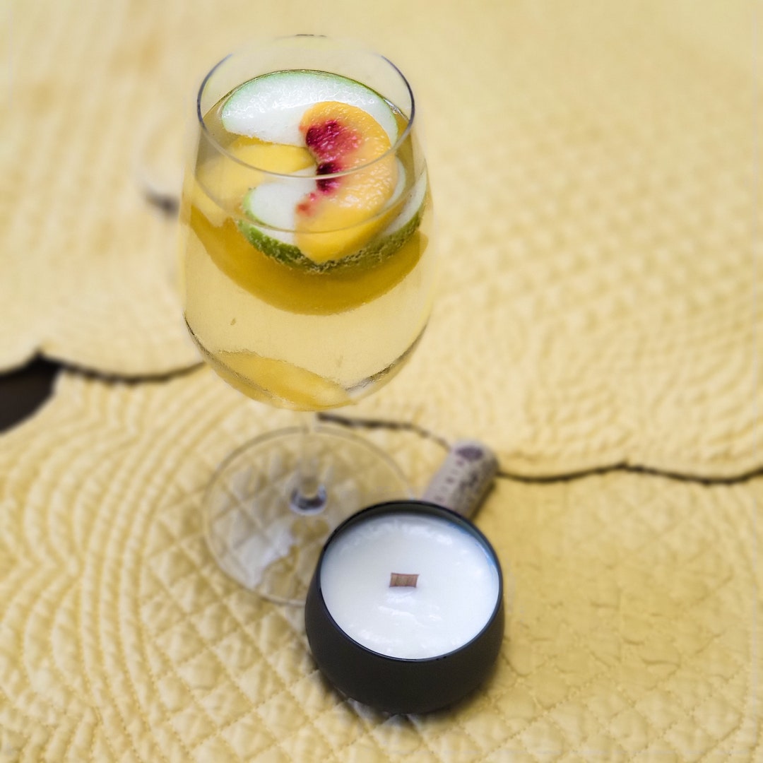 White Peach Sangria Hand-poured Organic Soy Candle and Wax Melts - Etsy