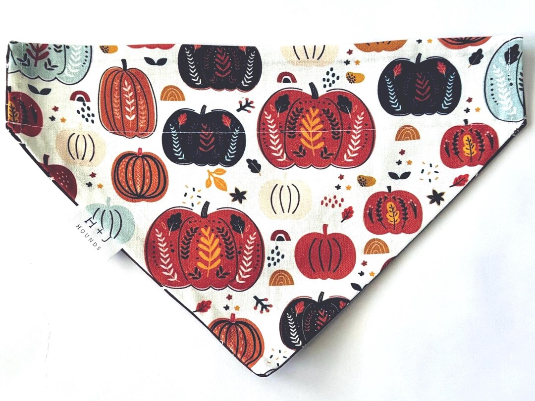 Fall Harvest Dog Bandana / Cute Autumn Pet Bandana / Pumpkin Pet Scarf ...
