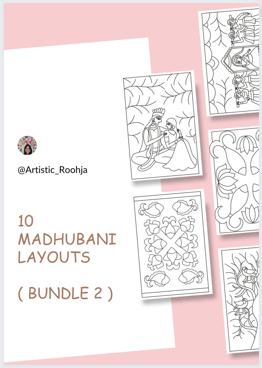 Madhubani Painting Layouts, Madhubani Painting Outlines, Downloadable ...