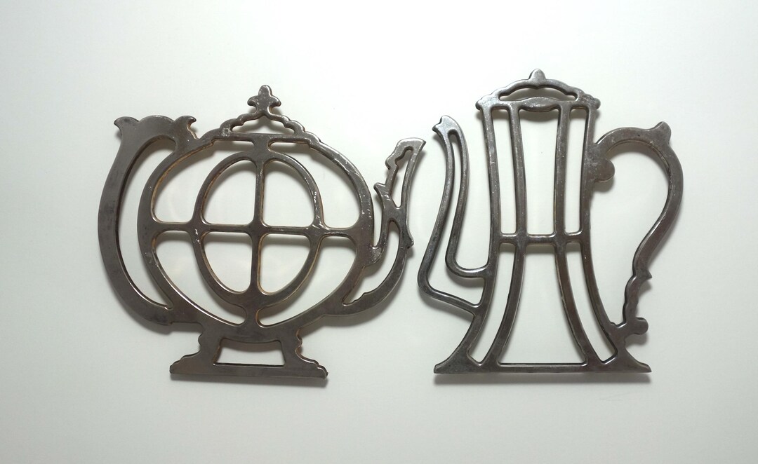 Two Silver Plated Teapot Trivets WFM Antique Tea Trivets Sold as a Set ...