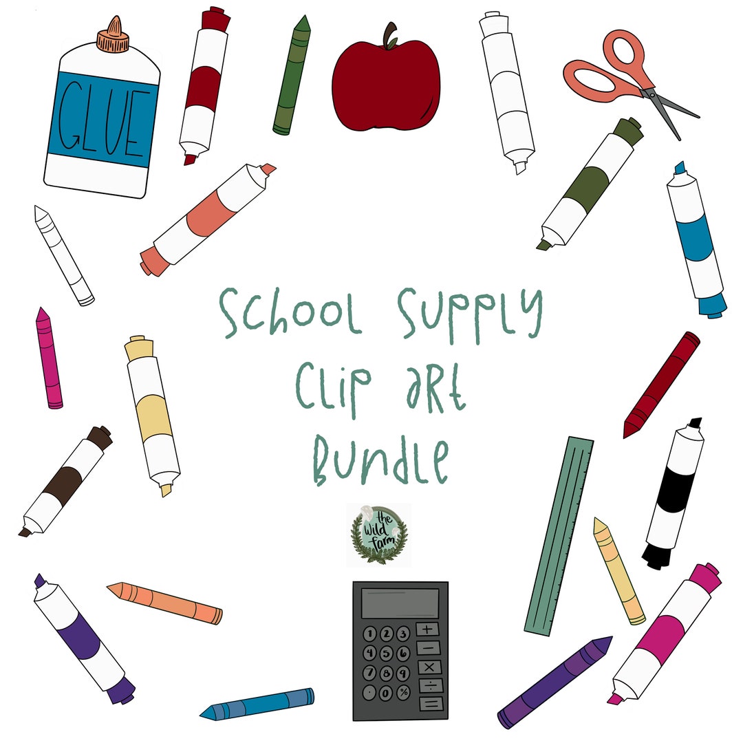 School Supply Clip Art Bundle Printable Digital Art - Etsy Australia