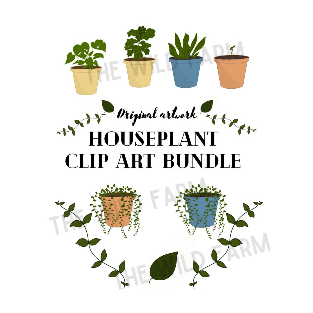 Houseplant Clip Art Bundle Printable Digital Art - Etsy Australia