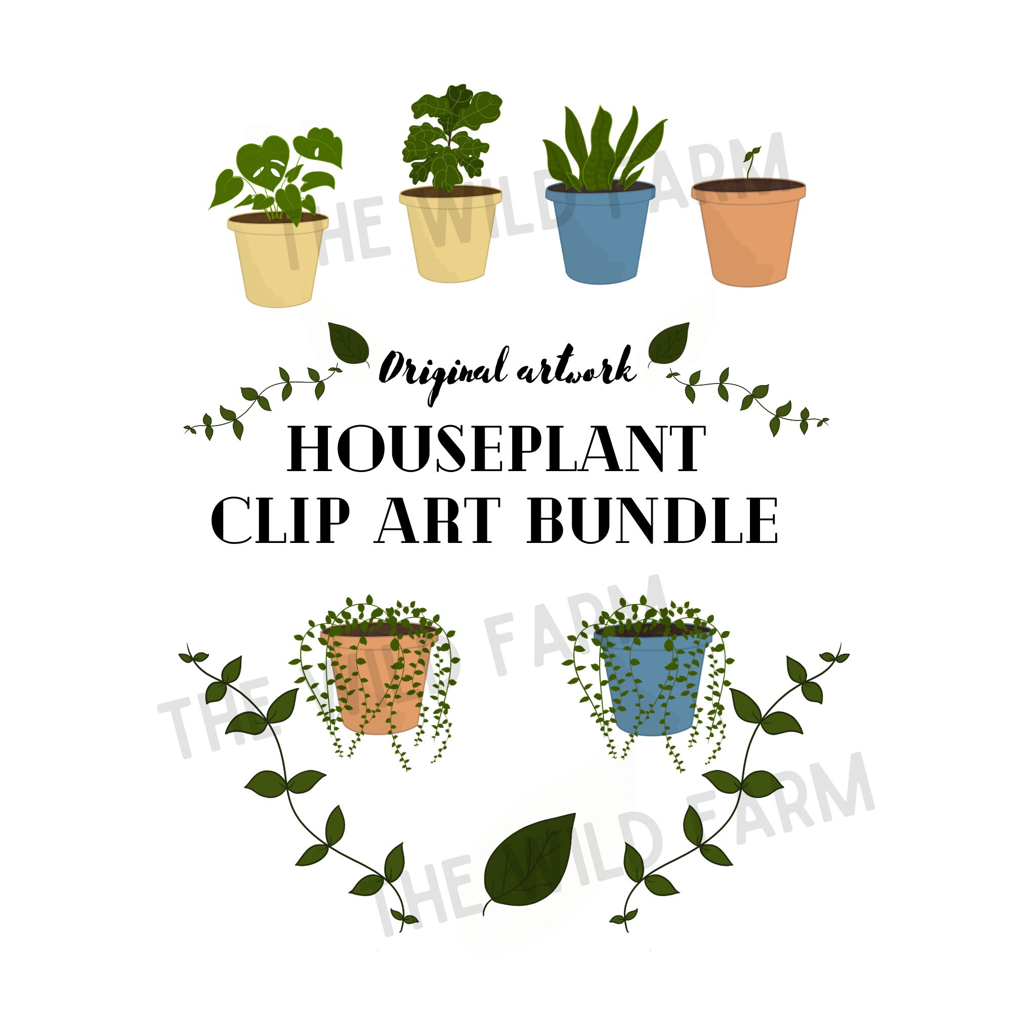 Houseplant Clip Art Bundle Printable Digital Art - Etsy Australia