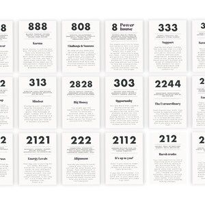 Angel Numbers Oracle Cards, Angel Number Affirmation Cards, Printable ...
