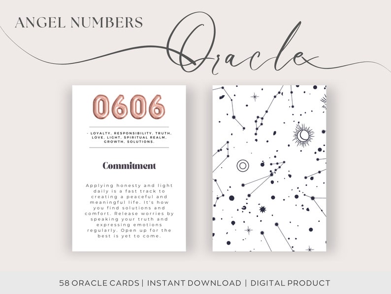 Angel Numbers Oracle Cards Oracle Cards for Print Printable - Etsy