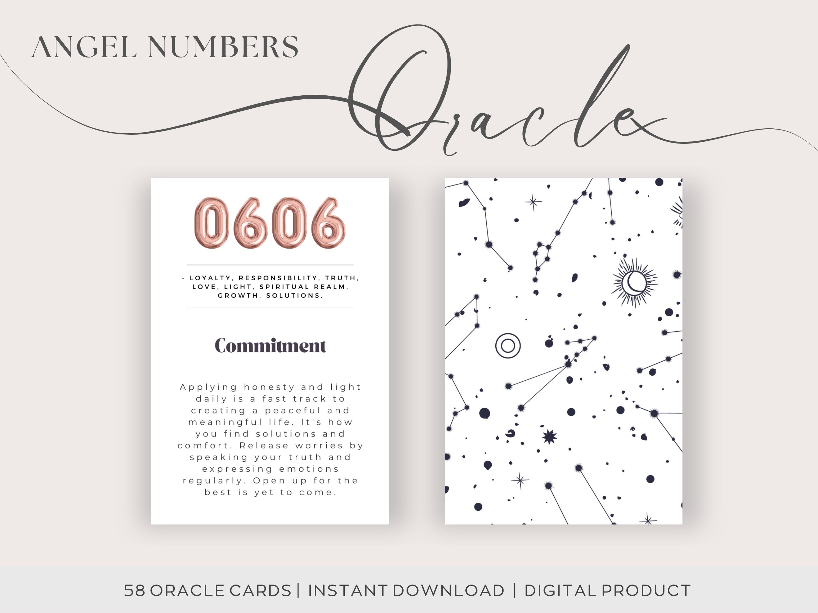 Angel Numbers Oracle Cards Oracle Cards for Print Printable - Etsy