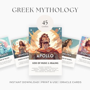 Printable Oracle Deck GREEK MYTHOLOGY ORACLE Printable - Etsy