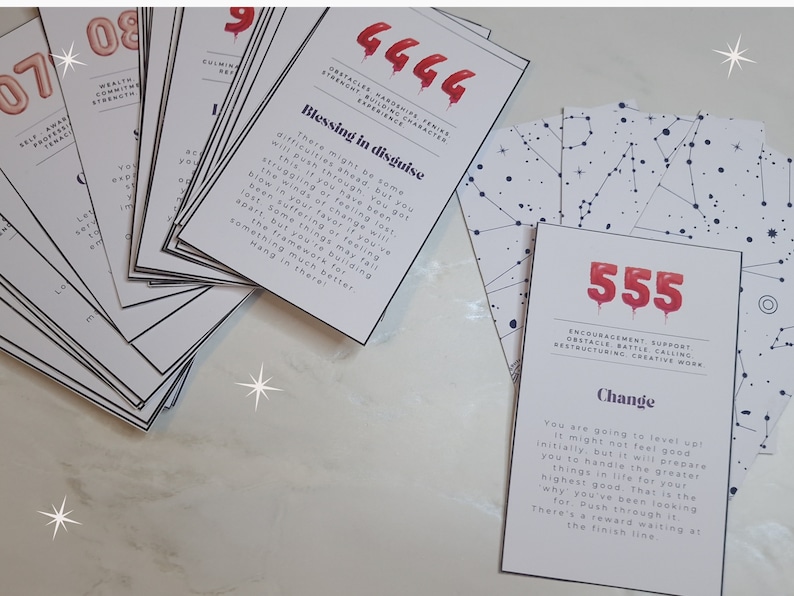 Angel Numbers Oracle Cards Oracle Cards for Print Printable - Etsy