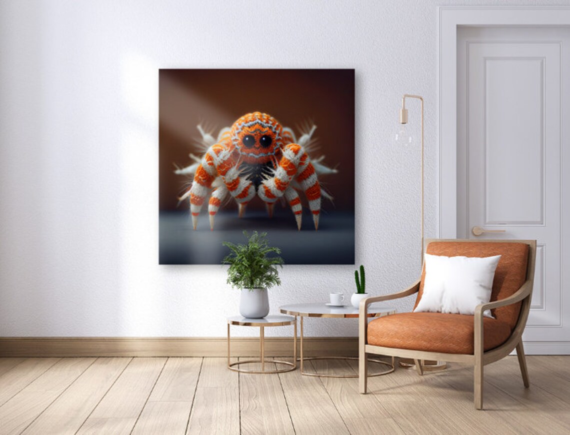 Knitted Spider Digital Print : Add a Pop of Colour to Your Space! - Etsy