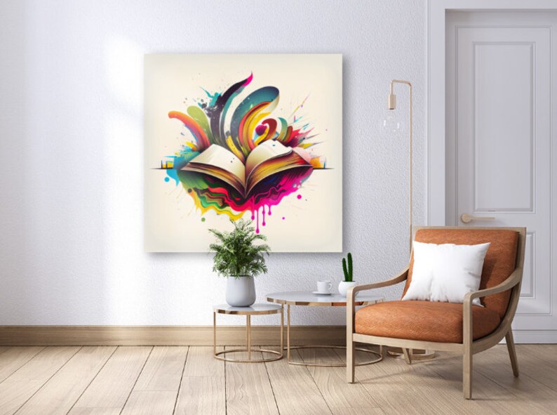 Colorful Book Swirls Poster: Whimsical Art Print (digital Download) - Etsy