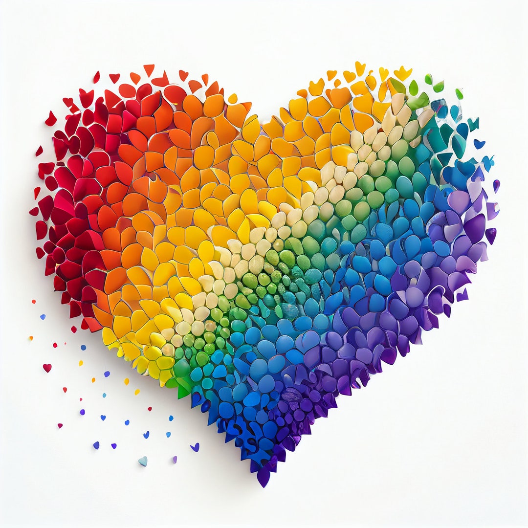 LGBTQI+ Rainbow Heart Digital Print : Show Your Love and Support - Etsy