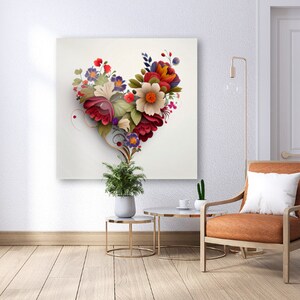 Heart Flower Digital Print : Add Vibrant Colour to Any Space! - Etsy