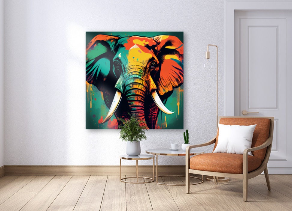 Trunk-tastic Style: Elephant Pop Art Digital Print - Etsy