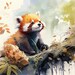 Red Panda Watercolour Digital Print - Add a Touch of Cuteness to Your ...