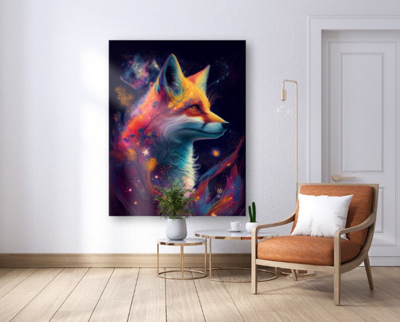 Cosmic Fox Digital Art Print : Bring the Stars Home - Etsy